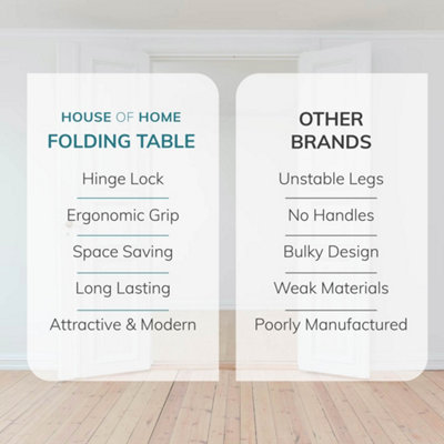 House of Home 5ft Folding Table Heavy Duty Indoor or Outdoor Foldable ...