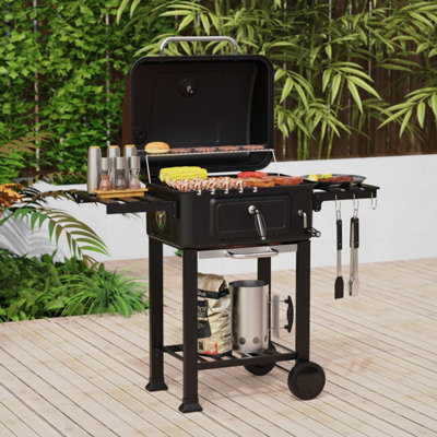 House of Home BBQ Smoker XL Grill Folding Tables, Thermometer ...