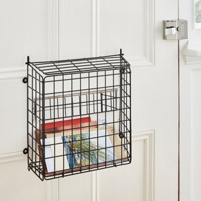 House Of Home Black Letter Catcher Letterbox Mail Basket Front Door ...