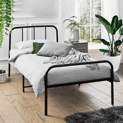 Black single metal bed store