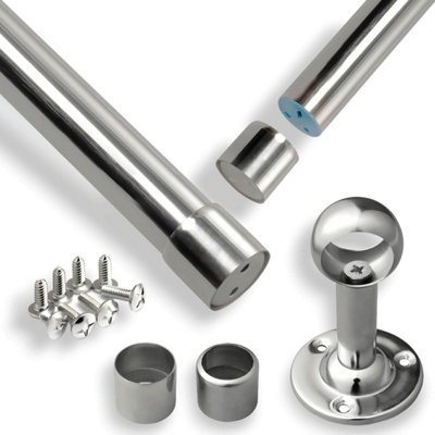 House of Home Extendable Wardrobe Pole 70-123CM Adjustable Rail Hanger ...