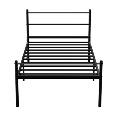 House of Home Extra Strong Single Metal Bed Frame in Black Stylish and ...