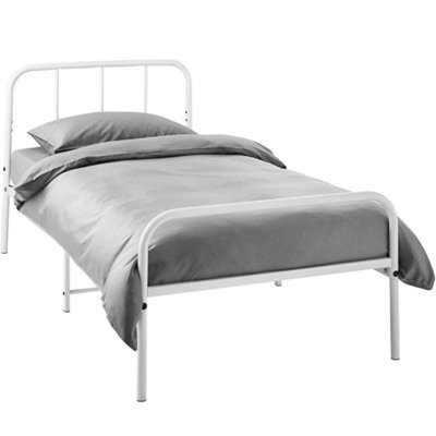 House of Home Extra Strong Single Metal Bed Frame with Rounded Head and ...