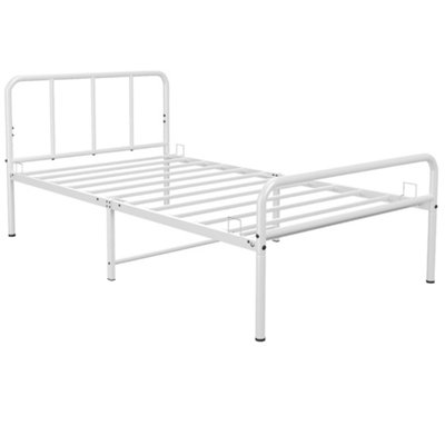 House of Home Extra Strong Single Metal Bed Frame with Rounded Head and ...