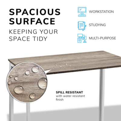 House of Home Folding Computer Desk Wooden Foldable White Work Table ...