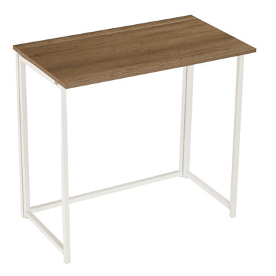 House of Home Folding Computer Desk Wooden Foldable White Work Table ...