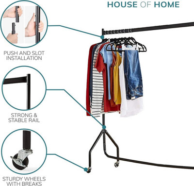 House of Home Heavy Duty Black Metal 4ft Long x 5ft Tall Quality ...