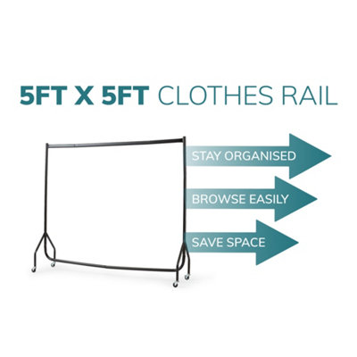 House of Home Heavy Duty Black Metal 5ft Long x 5ft Tall Quality ...