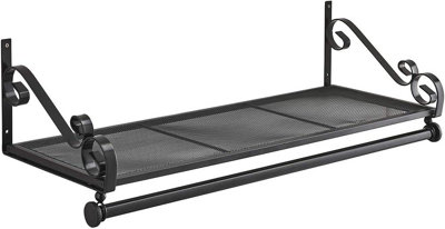 House of Home Heavy Duty Wall Mounted Clothes Rail with Shelf Garment ...