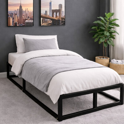 House of Home Single Bed Frame Black Extra Strong Platform Metal Frame ...