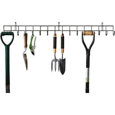 House of Home Tool & Garden Storage Rack Metal Wall Hanging Shed Hooks ...