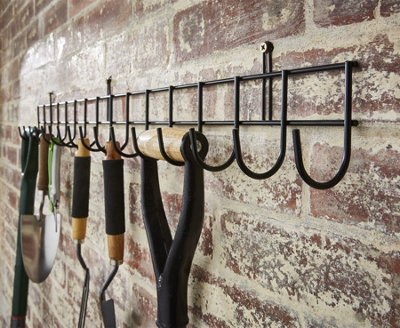 Garden tool hooks store