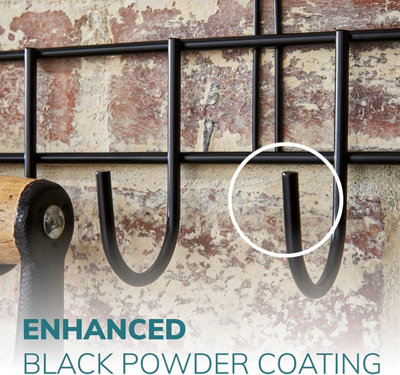 House of Home Tool & Garden Storage Rack Metal Wall Hanging Shed Hooks ...