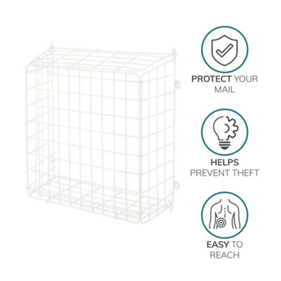 House of Home White Letter Catcher, Letterbox Mail Basket Front Door ...