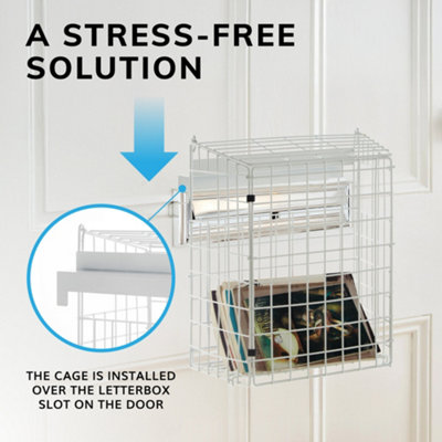 House of Home White Letterbox Cage No Screws Needed Door Mail Box Post ...