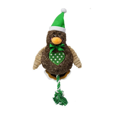 House Of Paws Turkey Christmas Rope Dog Toy Brown/Green/White (One Size)