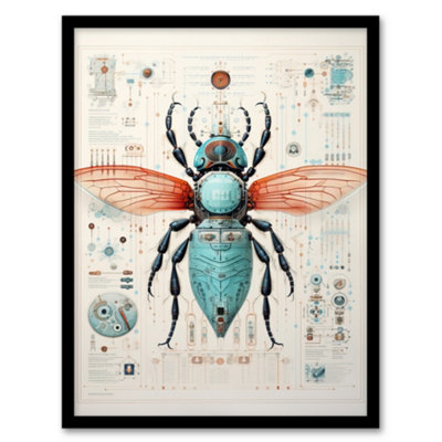 Housefly Bluebottle Robot Hybrid Schematic Blue Futuristic Secret ...
