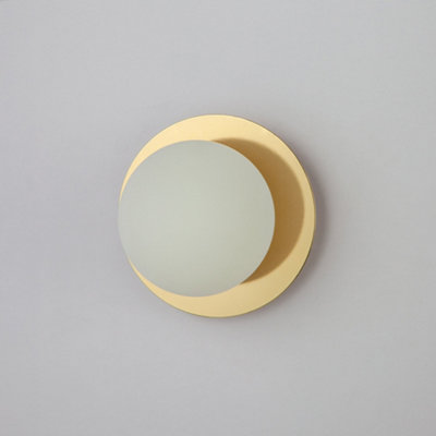 houseof Frosted Glass Opal Ball Shade Disk Wall Light Bathroom ...