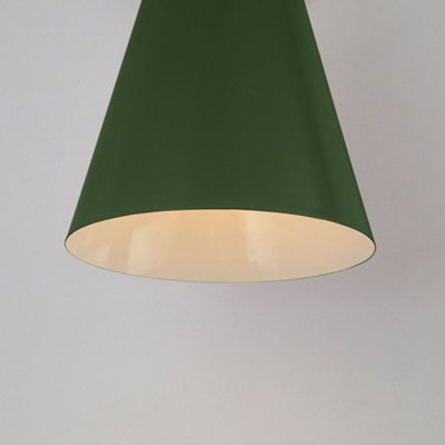 houseof Metal Cone Shade Wall Light - Olive Green