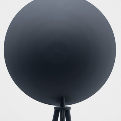 houseof Round Tripod Statement Diffuser Floor Lamp - Charcoal Grey Black