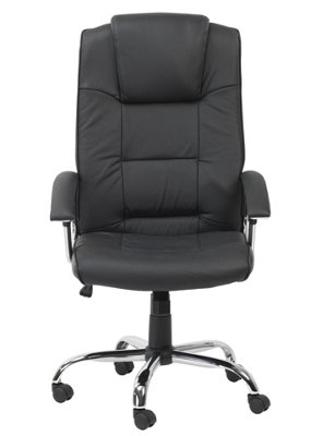 Houston office chair with high back in leather black