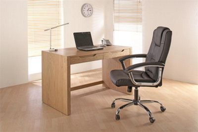 Houston office chair with high back in leather black