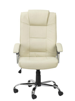 Houston office chair with high back in leather cream