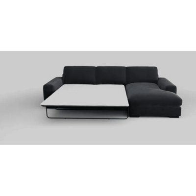 Houston Right Hand Sofa Bed Fullback Charcoal Grey