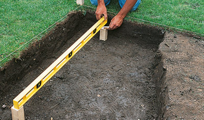 How to build a concrete shed base at B&Q