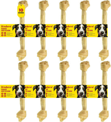 Buy HOWLERS Giant Natural Rawhide Dog Chews Treat Knotted Bones, 31 cm ...