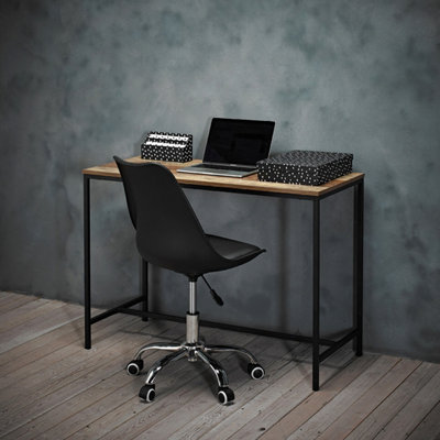 HOXTON INDUSTRIAL DESK - SLEEK METAL LEGS WITH RUSTIC OAK EFFECT