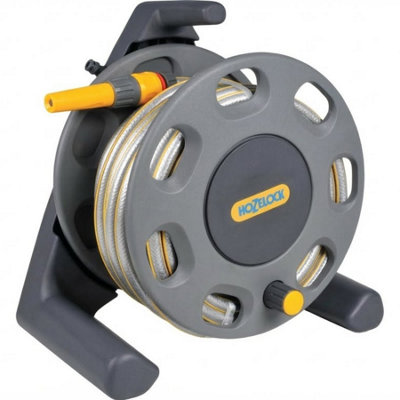 Hozelock Compact Hose Reel 25m Freestanding Garden Hose with Nozzle ...