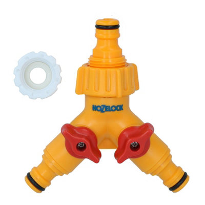 Hozelock Dual Tap Connector Adapter Garden Hose Pipe Watering Yard ...