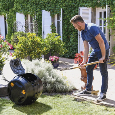 Hozelock Easymix 2 In 1 Tumbling Composter Rotating Plastic Bin Barrel ...