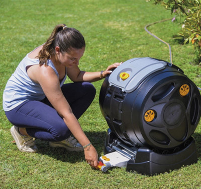 Hozelock Easymix 2 In 1 Tumbling Composter Rotating Plastic Bin Barrel ...