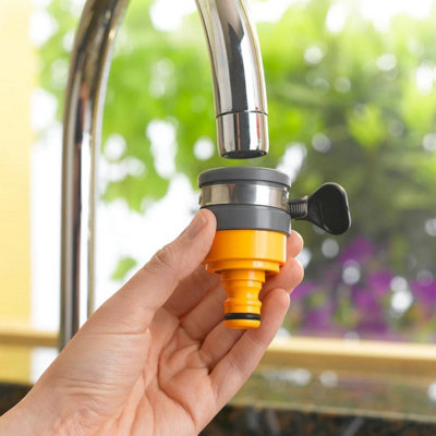 Hozelock Indoor Mixer Tap Connector 20mm to 24mm for Threadless Kitchen ...