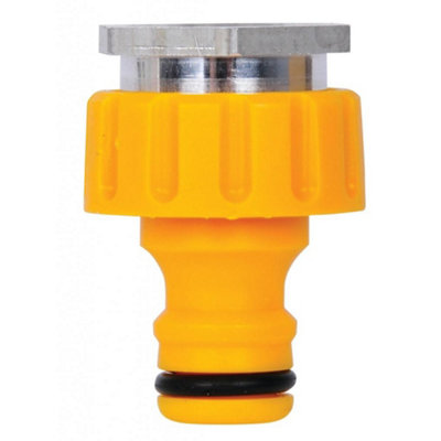 Hozelock Indoor Threaded Tap Connector Yellow (24mm) | DIY at B&Q