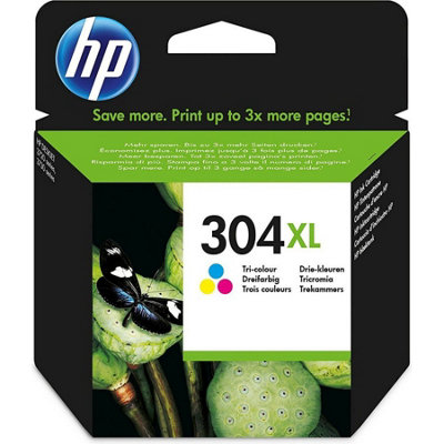 HP 304XL High Yield Tri-colour Original Ink Cartridge - N9K07AE