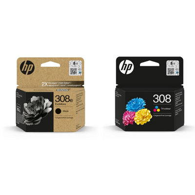 HP 308e EvoMore Black & 308 Colour Original Ink Cartridge