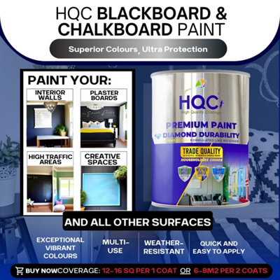 HQC Blackboard & Chalkboard Paint - Easy Clean, Writable & Erasable ...