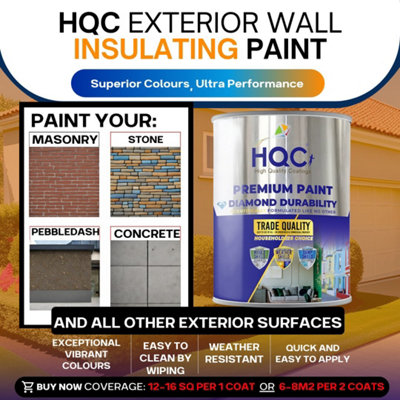 HQC Exterior Wall Insulating Paint - Weatherproof, Heat Reflecting ...