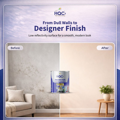 HQC Matt Emulsion Paint - Matt Finish for Interior Walls & Ceilings ...
