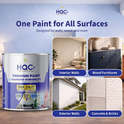HQC Satin Paint - Smooth, Durable Satin Finish For Walls & Ceilings ...