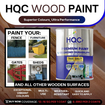 HQC Wood Paint - Weatherproof for Fences, Gates, Sheds & Furniture ...