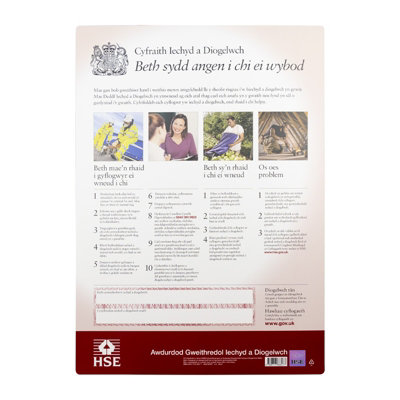 HSE A2 Health & Safety Law Poster WELSH Version What You Need To Know ...