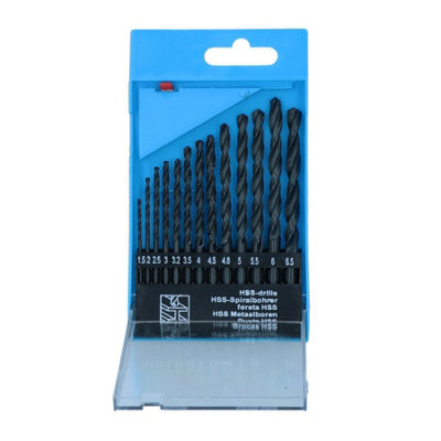 HSS Twist Drill Bit Set 13pc metric 1.5mm - 6.5mm Metal Wood Precision