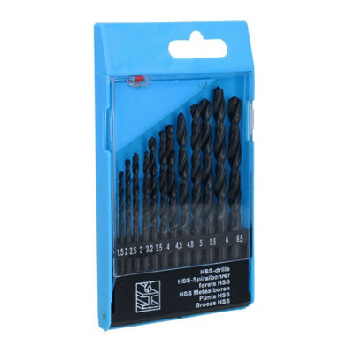 HSS Twist Drill Bit Set 13pc metric 1.5mm - 6.5mm Metal Wood Precision