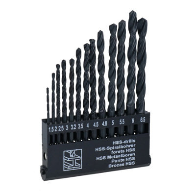 HSS Twist Drill Bit Set 13pc metric 1.5mm - 6.5mm Metal Wood Precision