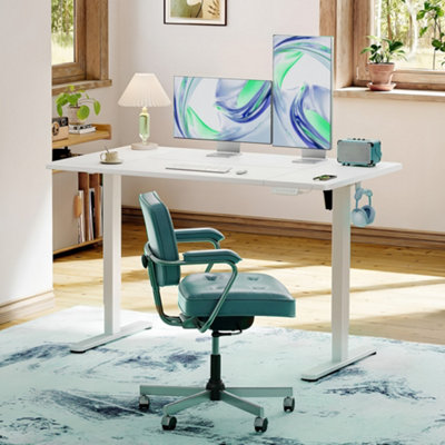 Huanuo Electric Standing Desk with USB Charging Port 160 x 80cm White ...