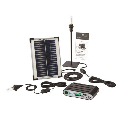 Hubi Retro 1 - solar light and power kit, 5W panel with warm lighting ...